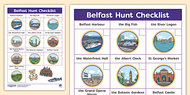 Let's Visit Belfast! Journey Hunt Checklist (teacher made)