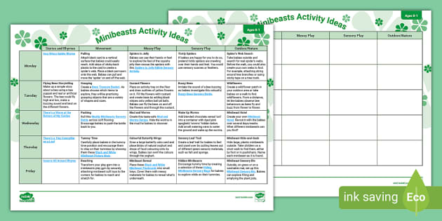 EYFS Baby Room Planning: Minibeasts | Twinkl (profesor hizo)
