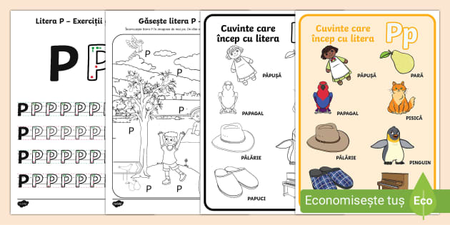Litera P – Pachet cu resurse pentru preșcolari - Twinkl