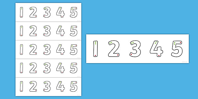 👉 Number Formation Strips 1 to 5 (teacher made)