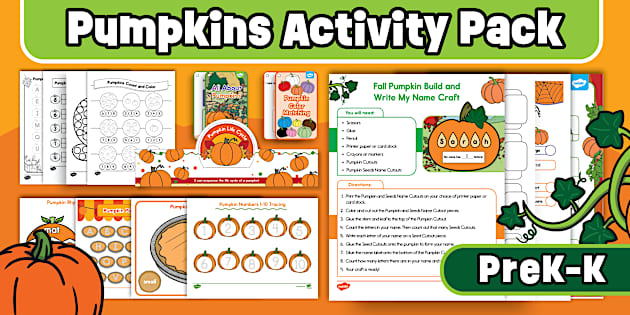All About Pumpkins Activity Pack for PreK-K