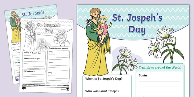 St. Joseph's Day Fact File Template (teacher made) - Twinkl