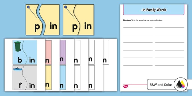 -in Word Family Jigsaw Puzzles (ティーチャーメイド)