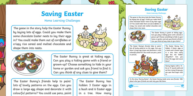 Saving Easter Home Learning Challenges Reception FS2