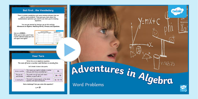 Adventures in Algebra: Word Problems PowerPoint Level 4