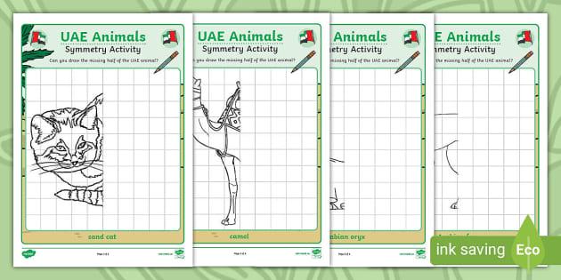 UAE Animals Symmetry Activity (teacher made) - Twinkl