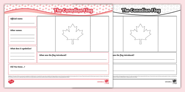 Canadian Flag Fact File Template (Teacher-Made) - Twinkl