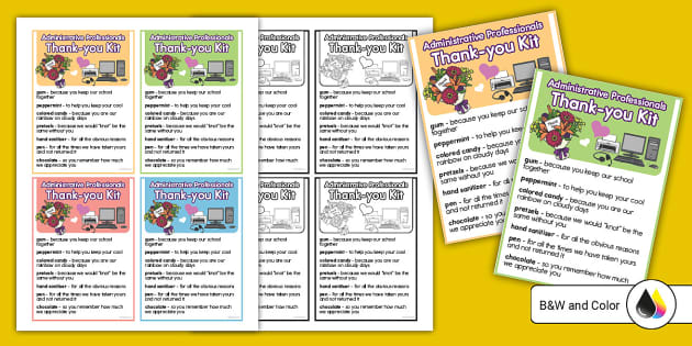 Administrative Professionals Day Thank-you Kit Card - Twinkl