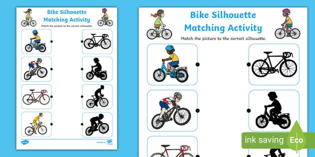 Bike Silhouette Matching Activity - Twinkl