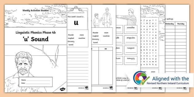 NI Linguistic Phonics Phase 4b 'u' Sound Weekly Activities Booklet