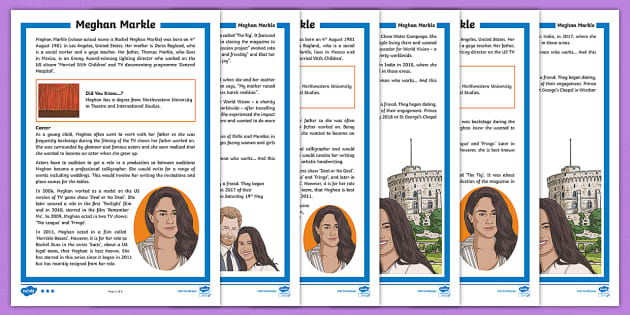 LKS2 Meghan Markle Differentiated Fact File