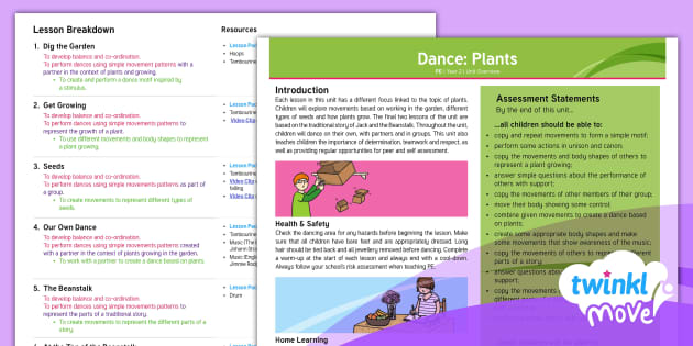 FREE! - 👉 Twinkl Move PE - Y2 Dance: Plants Unit Overview