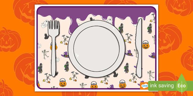 Halloween Party Place Mat (teacher made) - Twinkl