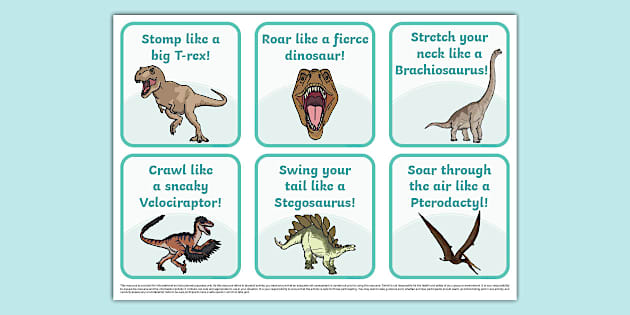 Dinosaur Action Cards (teacher made) - Twinkl