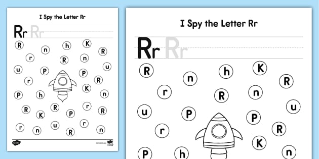 I Spy the Letter Rr Letter Recognition Activity for PreK-K