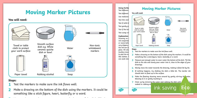 Moving Marker Pictures Science Experiment (professor feito) Moving Marker Pictures Science Experiment (professor feito)