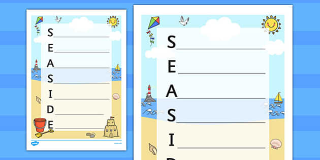 Seaside Poem Template | Poetry | Twinkl Ireland