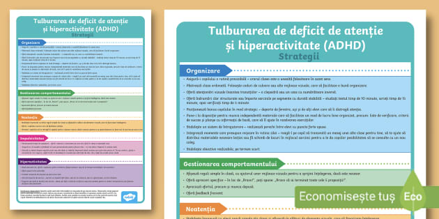 Strategii pentru ADHD – Planșă (teacher made)