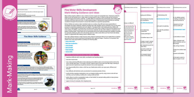 Fine Motor Skills Mark-Making Guidance and Ideas - Twinkl