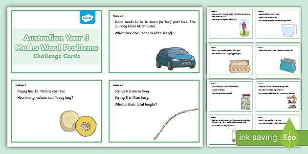 Australian Year 3 Maths Word Problems Challenge Cards Australian Year 3 Maths Word Problems Challenge Cards