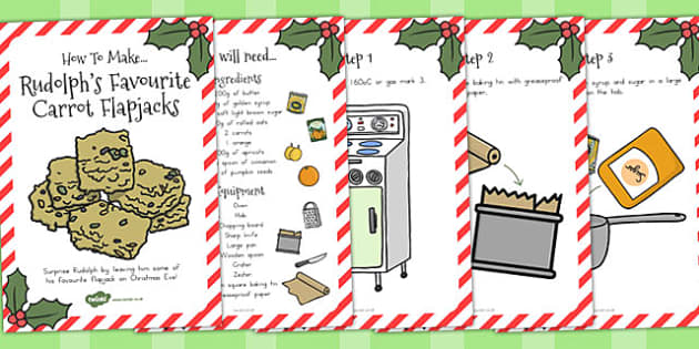 Rudolphs Favourite Carrot Flapjacks Recipe Cards - australia