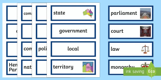 Australia's System of Law & Government Word Wall