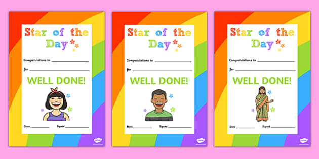 Star of the Day Decorative Certificate - Twinkl