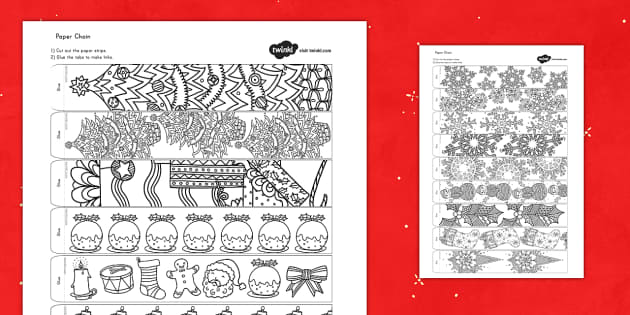 Christmas Mindfulness Coloring Paper Chain Activity - Christmas