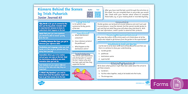 Junior Journal 63 August 2022: Kūmara Behind the Scenes Article Follow-Up