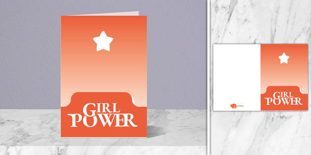 Girl Power Vintage Sign Card | Twinkl Party (teacher made)