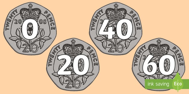 FREE! - Counting in 20s on 20p Display Activity - Twinkl