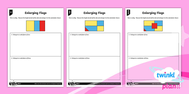 Y6 PlanIt Ratio and Proportion Enlarging Flags Home Learning Tasks