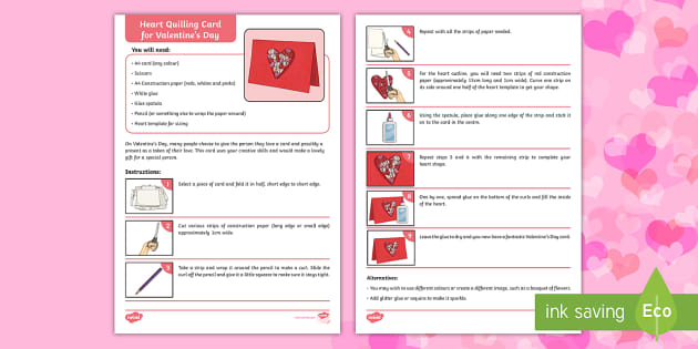 Valentine's Day Crafts For Kids - Quilling Instructions