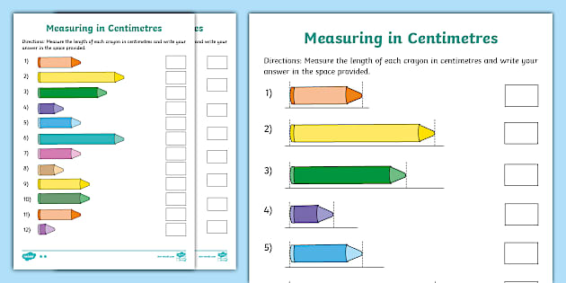 Measuring in Centimetres Activity Sheet - Twinkl - KS1