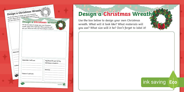 * NEW * Design a Christmas Wreath Worksheet (teacher made)
