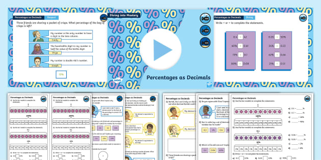 👉 Y5 DiM: Step 14 Percentages as Decimals Teaching Pack
