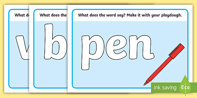 CVC Word Playdough Mats (e) (teacher made) - Twinkl