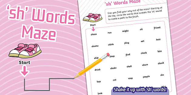 Foundation Phase - Home Language - 'sh' Words - Word Maze - (CAPS Aligned)