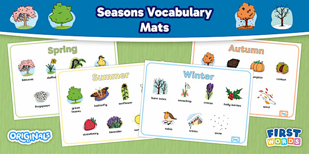 Originals First Words Vocabulary Mats: Seasons