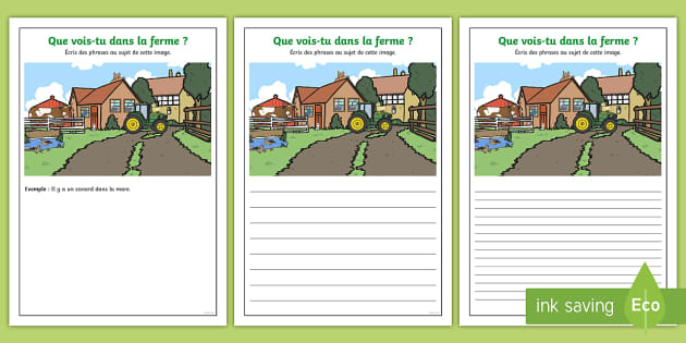 Supports imagés pour la production d'écrits : À la ferme