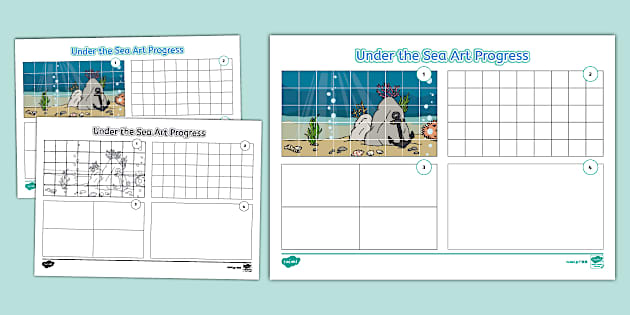 Under the Sea Art Progress Template (teacher made) - Twinkl