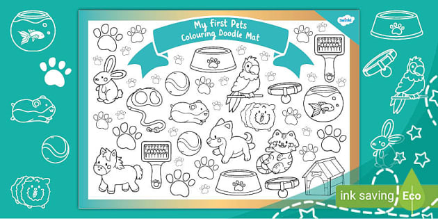 My First Pets Doodle Mat (teacher made) - Twinkl