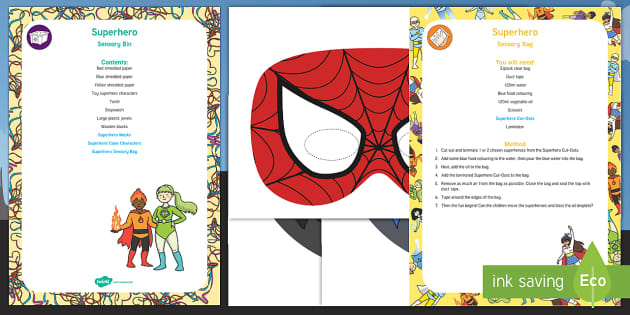 Superhero Sensory Bin and Resource Pack