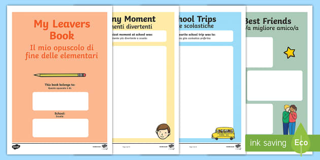 School Leavers Scrapbook English/Italian - School Leavers Scrapbook