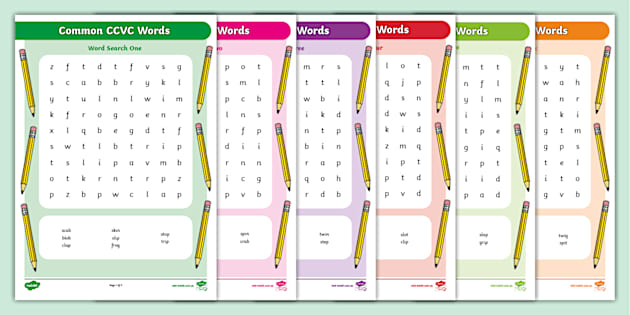 CCVC Word Search Pack - Engaging Activities - Twinkl