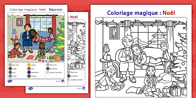 Coloriage magique : Noël - Twinkl Coloriage (teacher made)