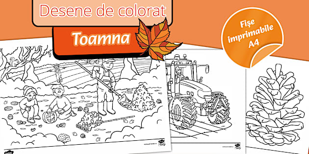 Fișe de colorat – toamnă | Desene de toamnă | Twinkl România