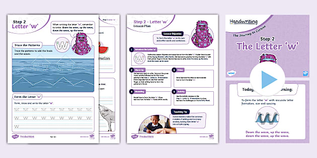 Step 2 Letter w Pack: Joined Handwriting Practice - Twinkl