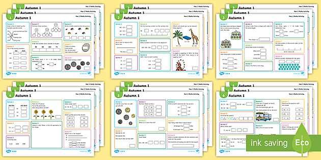 Year 2 Autumn 1 Australian Maths Activity Mats - Twinkl