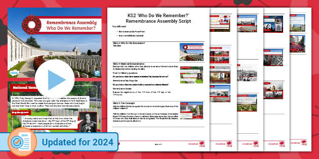 KS2 Remembrance Day Assembly Pack: Who Do We Remember?
